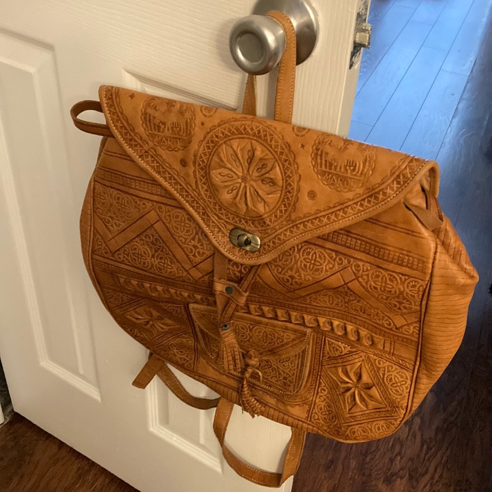 Moroccan Leather W/ Moroccan Design From Morocco - Gem